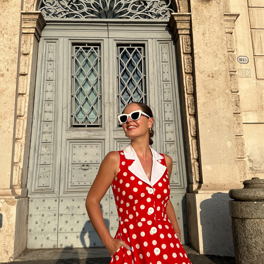 Tatiana Twirling dress with Cape Collar and Full skirt in Black & Whit – Deer You